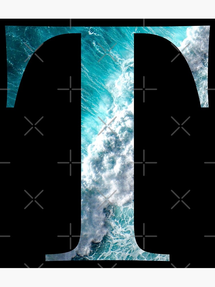 "Letter T Blue Ocean Waves Alphabet Greek Tau" Poster for Sale by ...