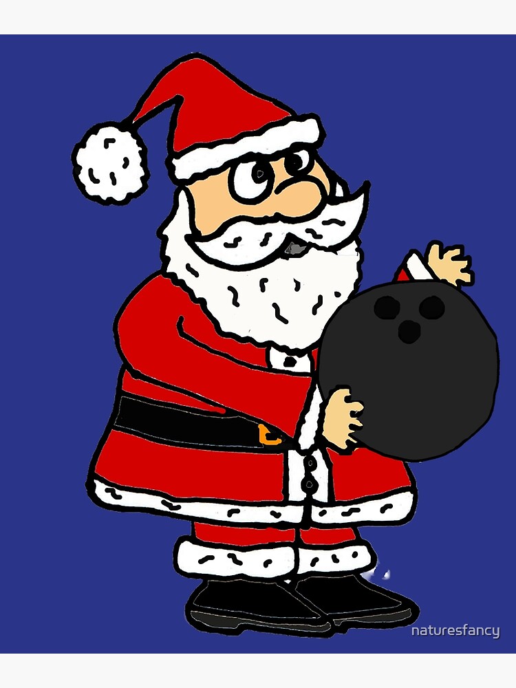 "Cute Santa Claus Bowling Cartoon" Poster for Sale by naturesfancy ...