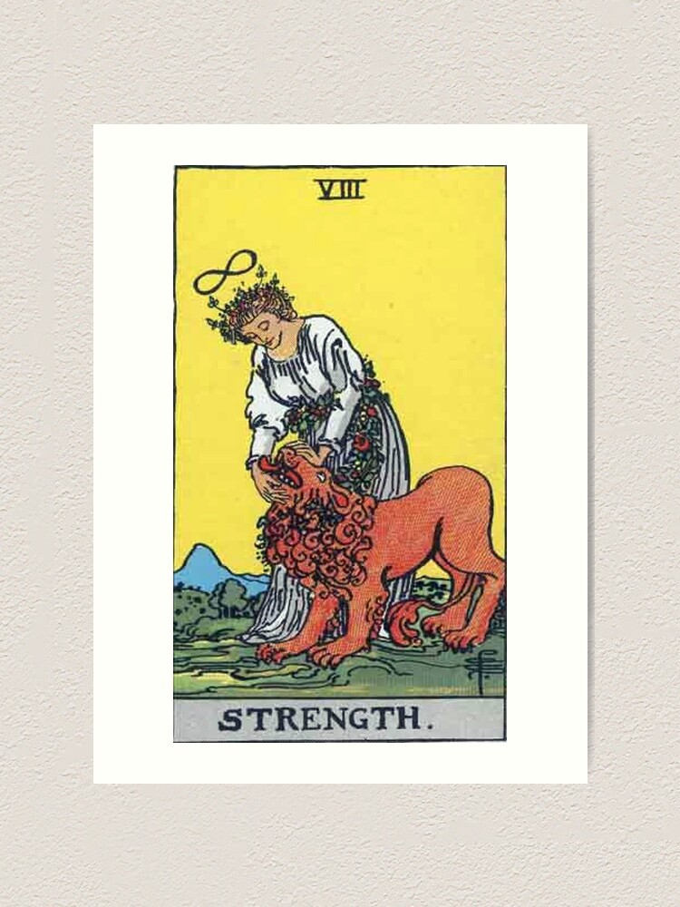 "Rider Waite Smith (RWS) Major Arcana Tarot: 8 Strength" Art Print for ...