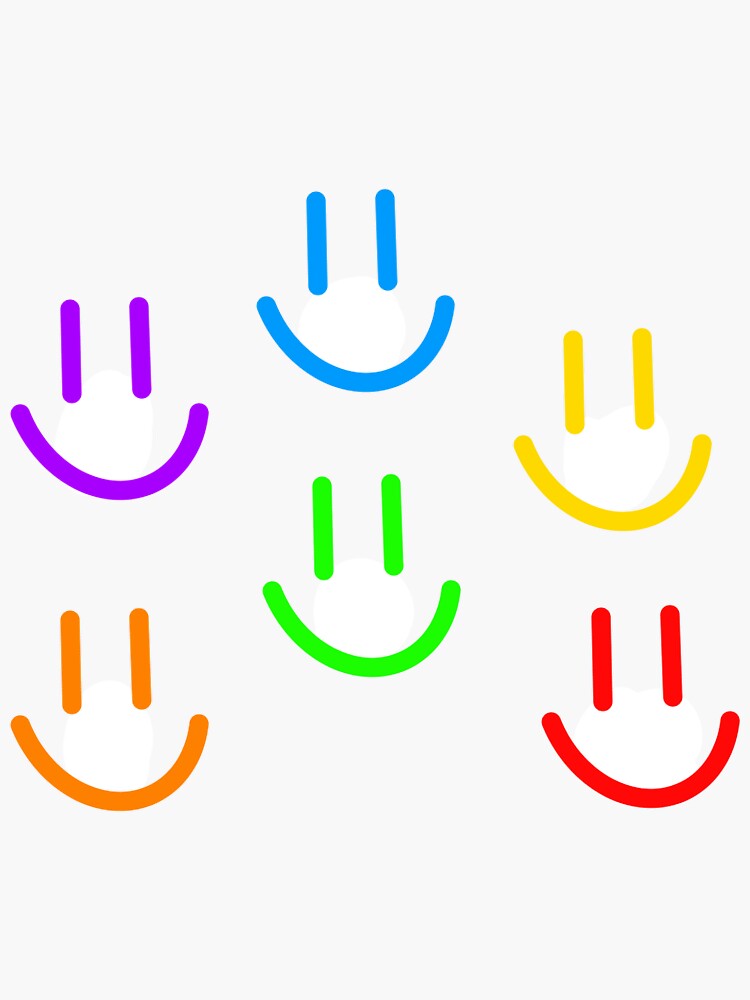 "Rainbow smiley face sticker pack" Sticker for Sale by Kaybabz | Redbubble