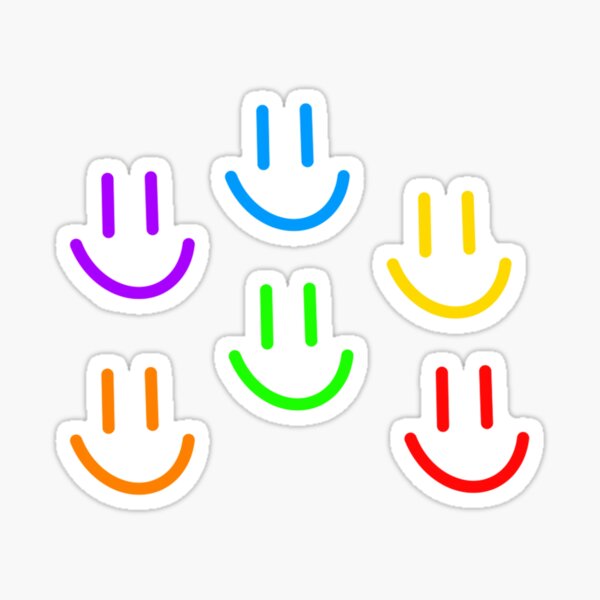 "Rainbow smiley face sticker pack" Sticker for Sale by Kaybabz | Redbubble