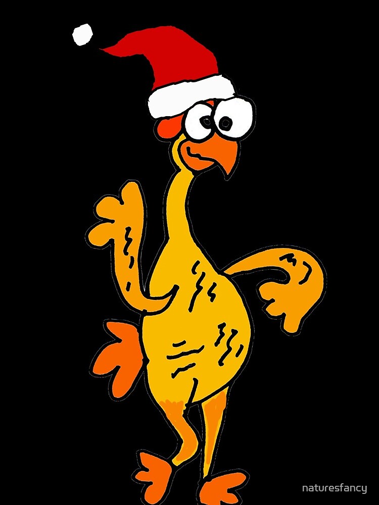 "Cute Rubber Chicken in Santa hat Christmas Cartoon" Drawstring Bag for ...