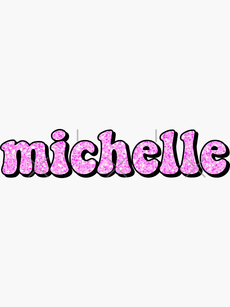 "aesthetic hot pink glitter michelle name" Sticker for Sale by ...