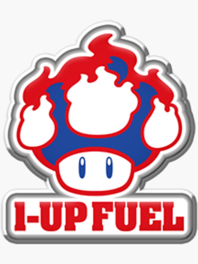 "1-Up Fuel" Sticker for Sale by wow-thanks | Redbubble