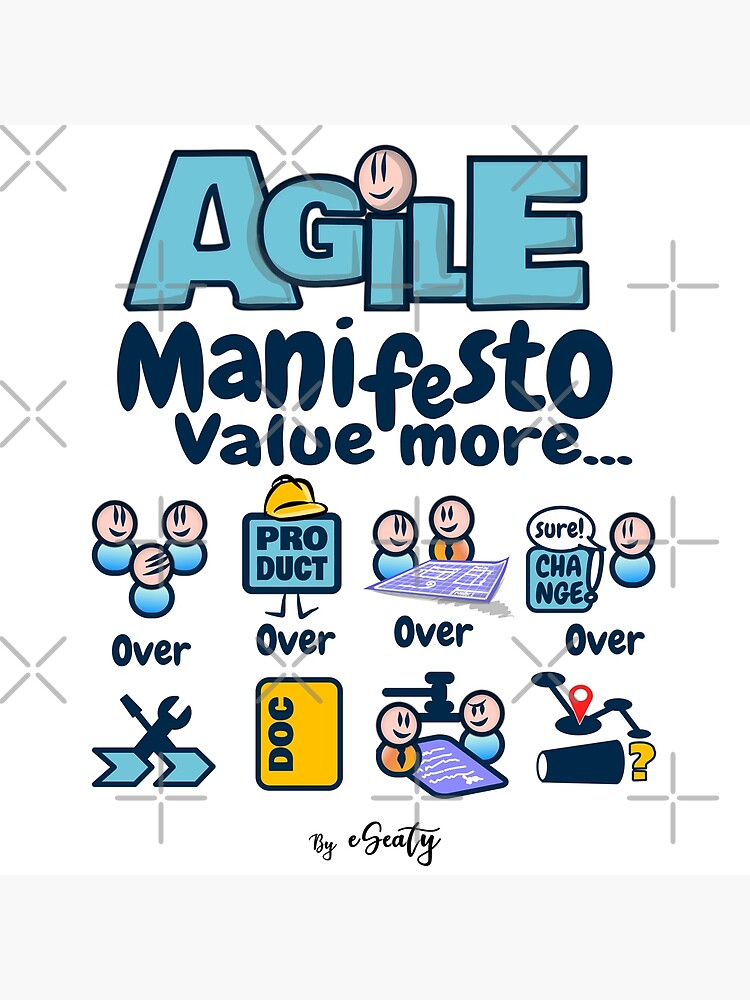 "Agile Manifesto, Value More ..." Poster for Sale by eSeaty | Redbubble