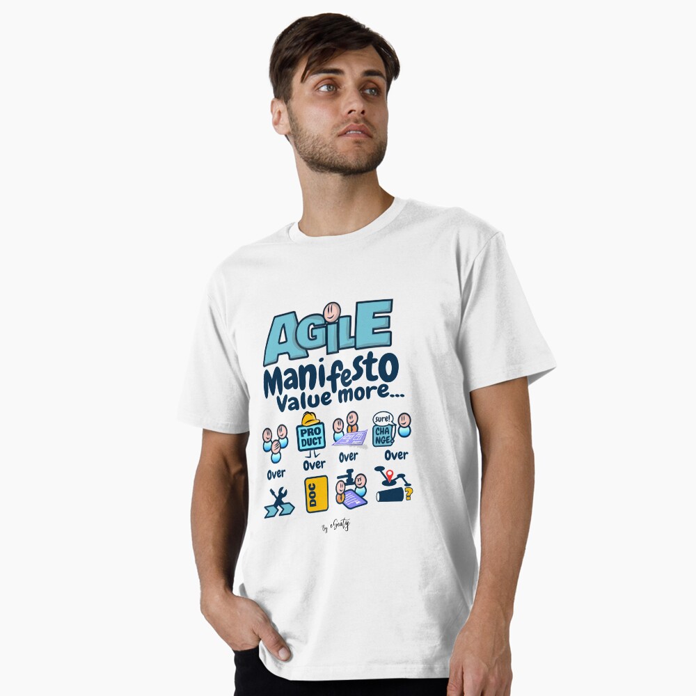 "Agile Manifesto, Value More ..." Sticker by eSeaty | Redbubble