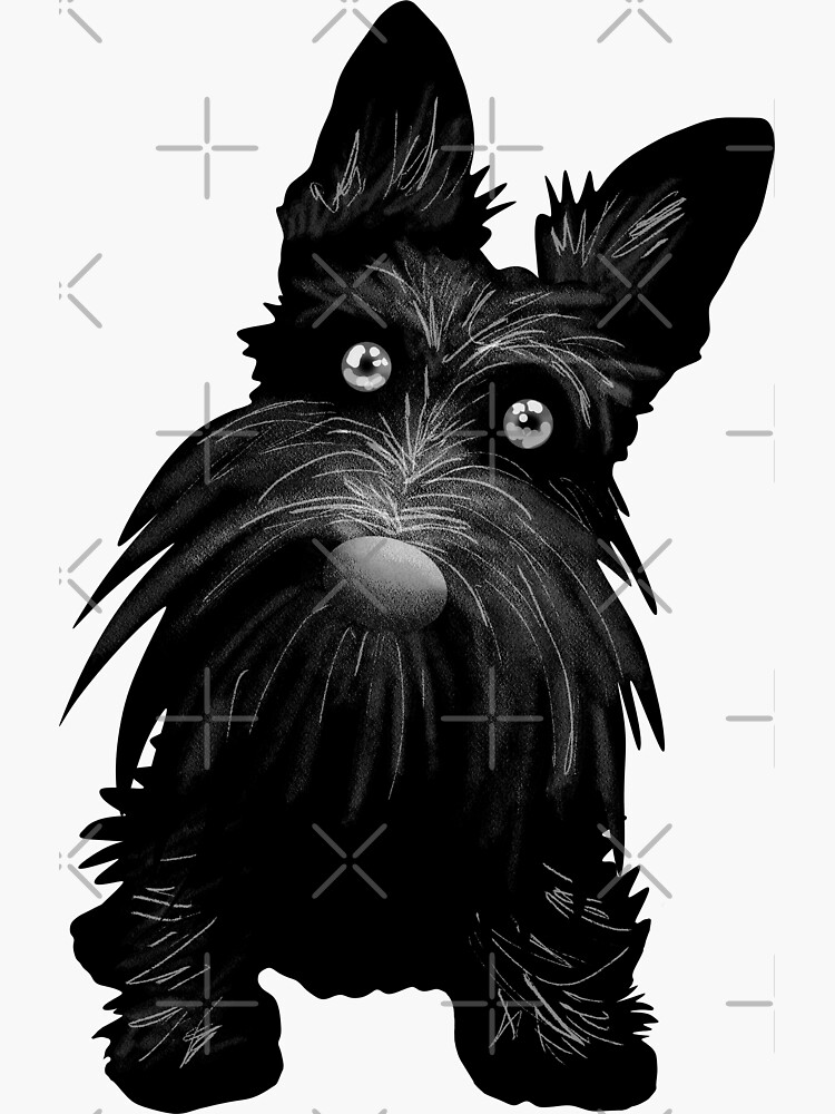 "Cute Scotty Scottie Dog on White" Sticker by VicEllisArt | Redbubble