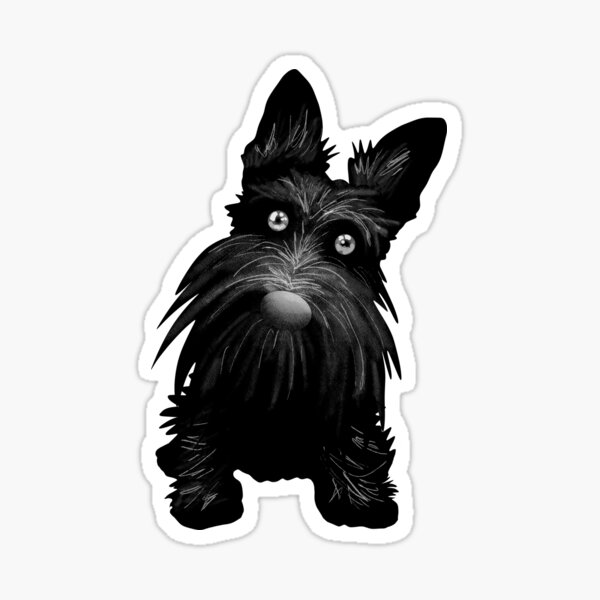 "Cute Scotty Scottie Dog on White" Sticker by VicEllisArt | Redbubble