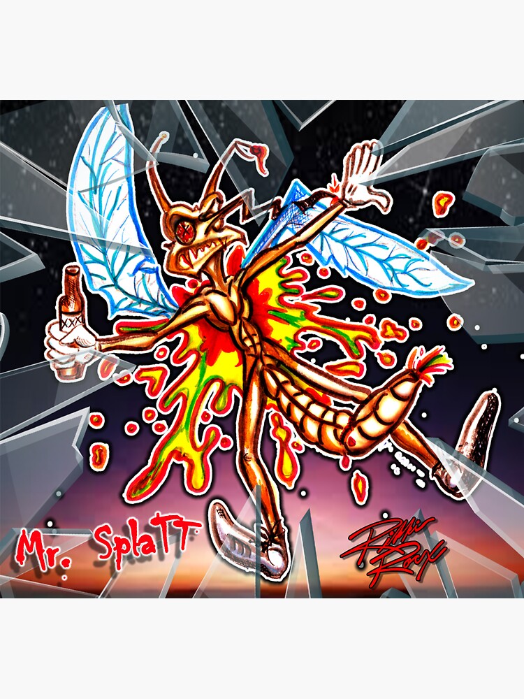 "Mr Splatt Hit Again" Sticker for Sale by rikkirocx | Redbubble