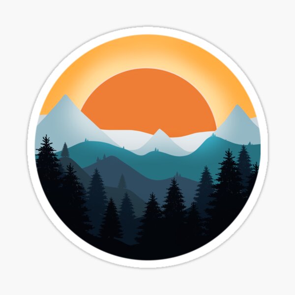 "Vector Sunset circle" Sticker by Trickyy90 | Redbubble