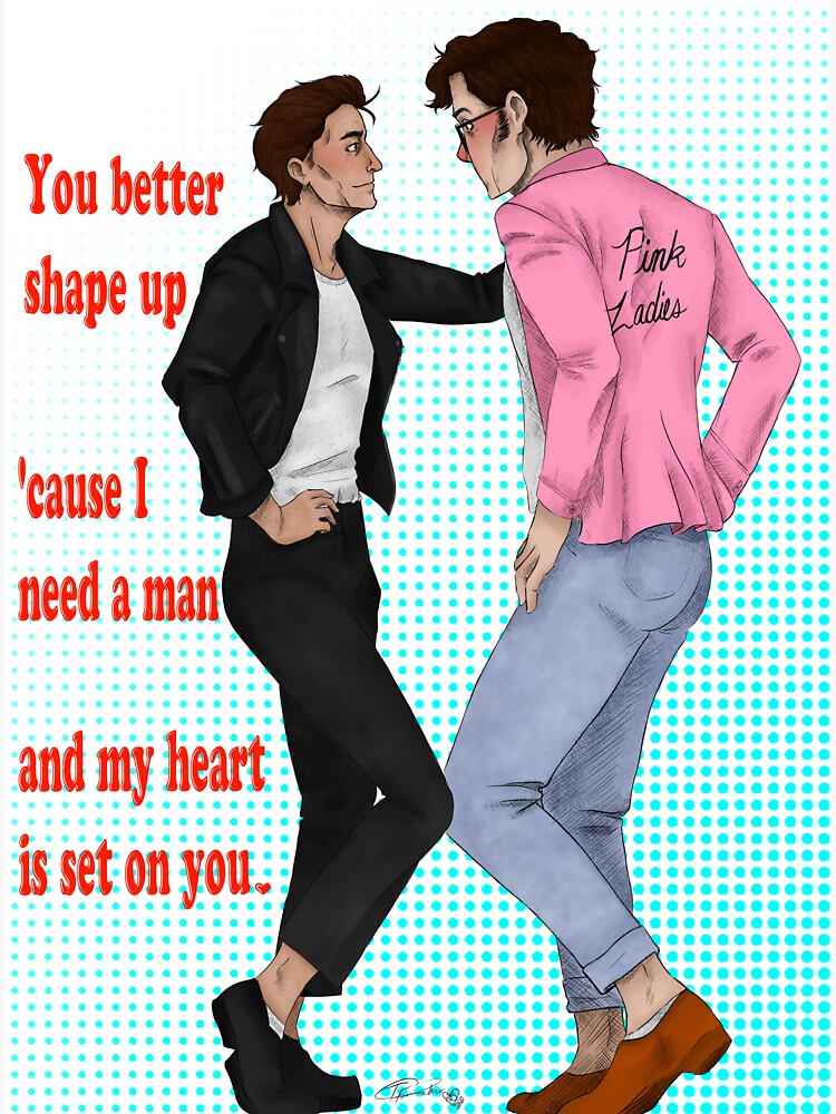 "Reddie - Grease AU" Sticker for Sale by SpookySylvan | Redbubble