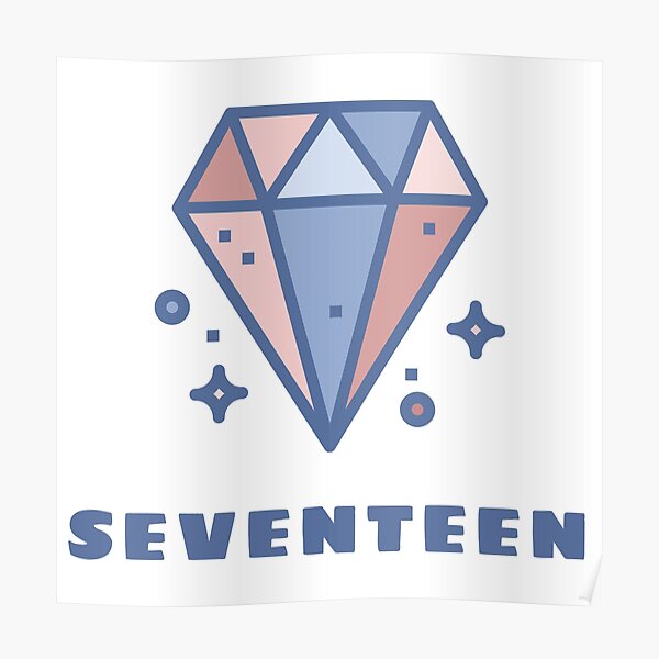 "SEVENTEEN Carat Kpop Diamond Logo Pink Blue Cool" Poster for Sale by ...