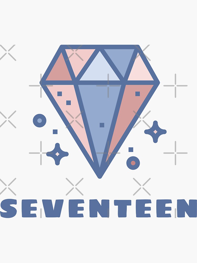 "SEVENTEEN Carat Kpop Diamond Logo Pink Blue Cool" Sticker for Sale by ...