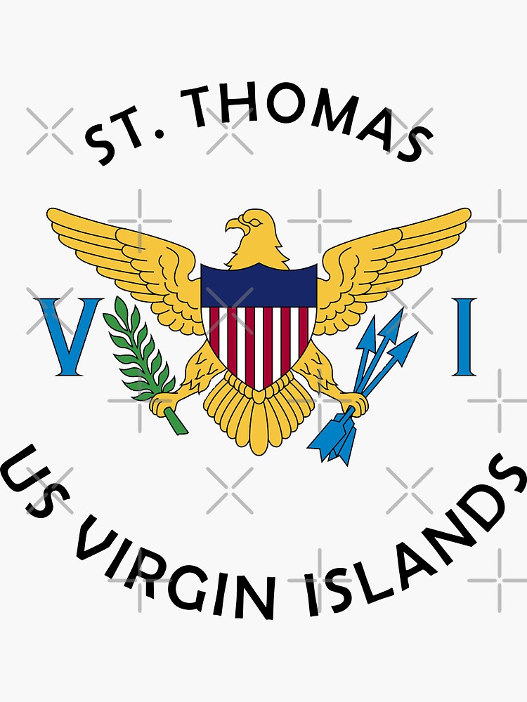 "US Virgin Islands Flag St. Thomas USVI Caribbean Tropical" Sticker by ...