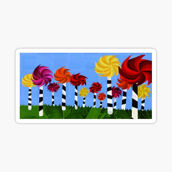 "Dr Seuss' Truffula Forest" Sticker for Sale by CK-Arts | Redbubble
