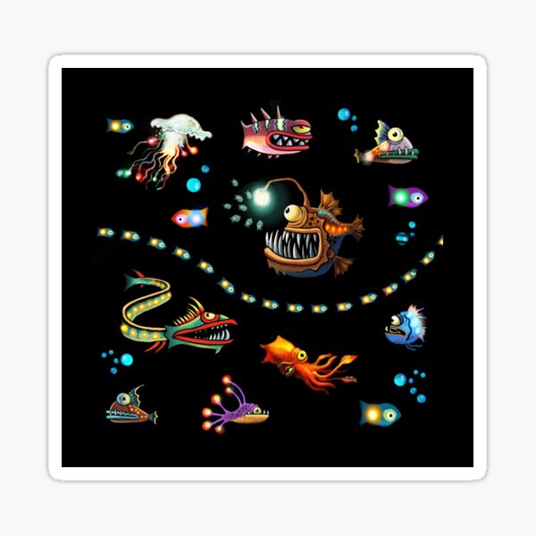 "Funny Deep Sea Creatures" Sticker by stevesack | Redbubble