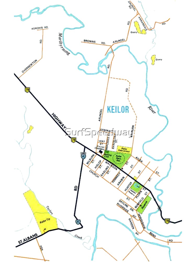 "Keilor Map 1966" Sticker for Sale by SurfSpeedway | Redbubble