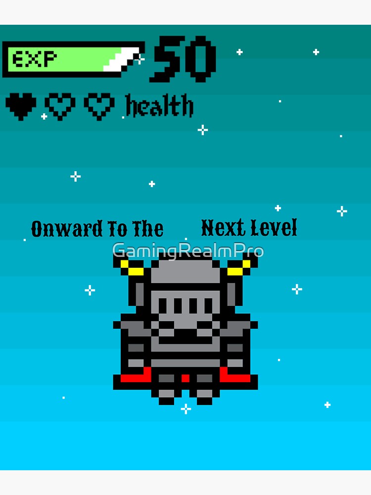 "onward to the next level" Sticker for Sale by GamingRealmPro | Redbubble