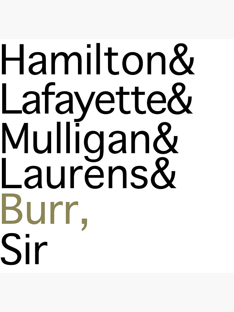 "Hamilton Names" Poster for Sale by kati-cat | Redbubble