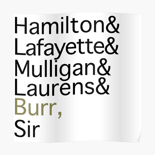 "Hamilton Names" Poster for Sale by kati-cat | Redbubble