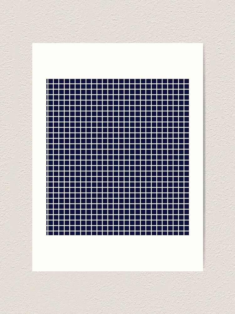 "Navy Blue and White Graph Grid Pattern" Art Print by SqueakyRicardo ...