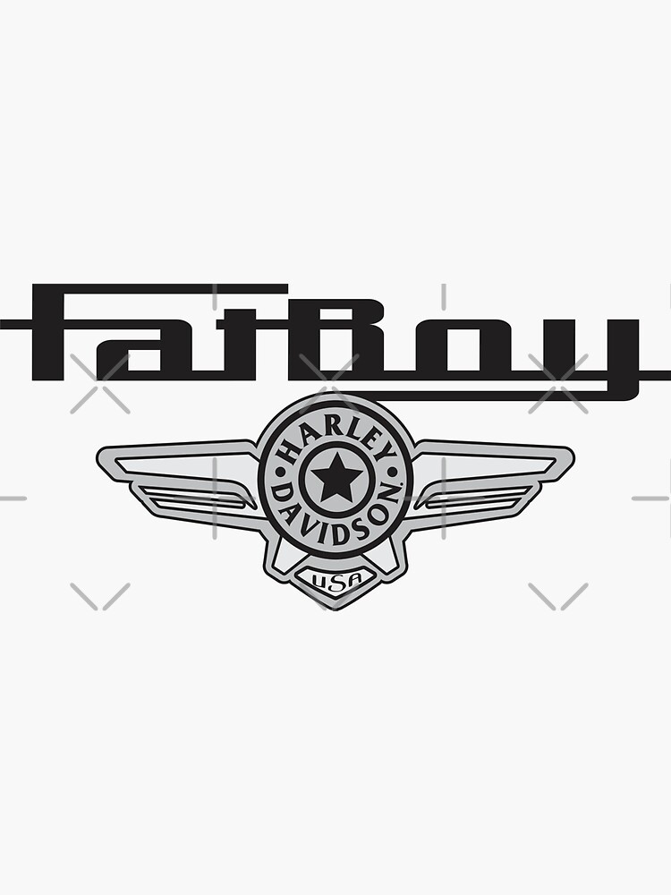 Pegatina «White Background Harley Fat Boy» de tkgarage | Redbubble