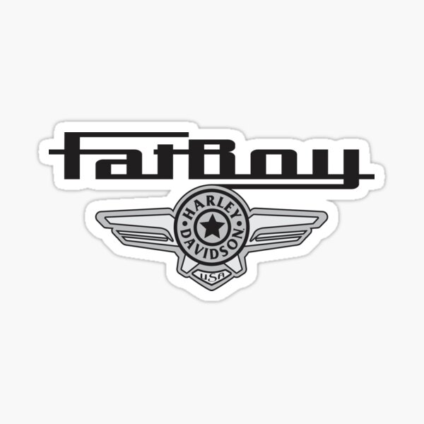 "White Background Harley Fat Boy" Sticker for Sale by tkgarage | Redbubble