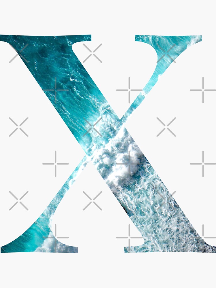 "Letter X Blue Ocean Waves Alphabet Greek Chi" Sticker for Sale by ...