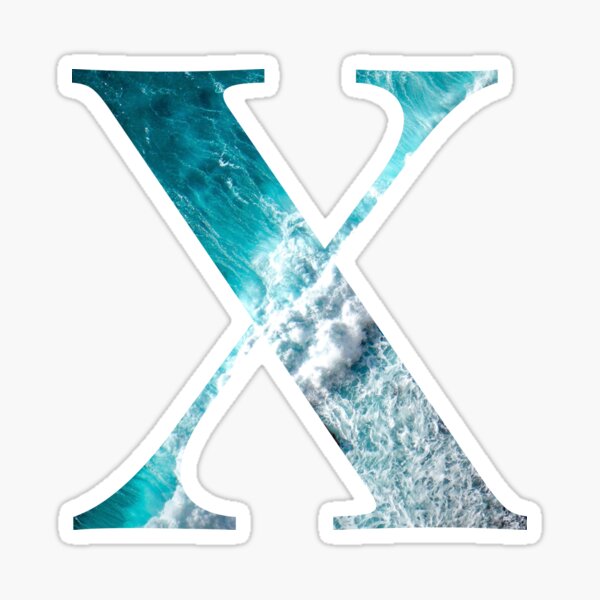 "Letter X Blue Ocean Waves Alphabet Greek Chi" Sticker for Sale by ...