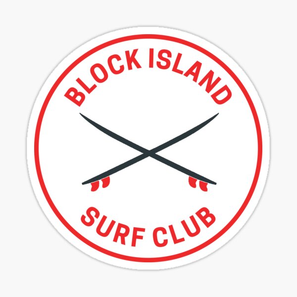"Vintage Block Island Rhode Island Surf Club" Sticker for Sale by ...