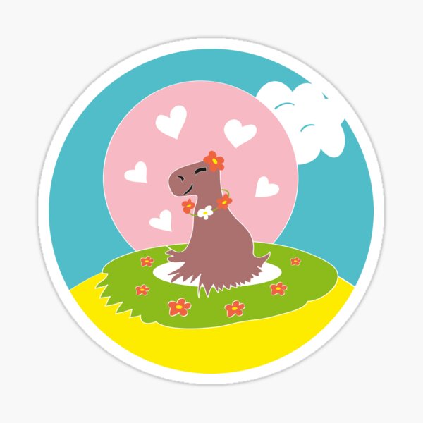 "Capybara in Love" Sticker for Sale by Vac1 | Redbubble