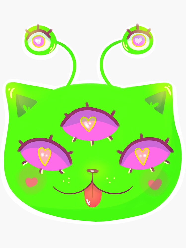 "Alien Kitty" Sticker by ShibaCreations | Redbubble