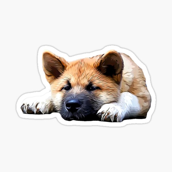 "Akita Puppy Akita Inu Puppy Dog" Sticker for Sale by ElegantCat ...