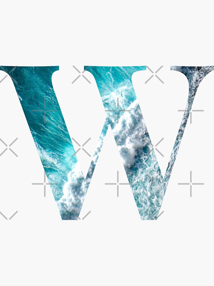 "Letter W Blue Ocean Waves Alphabet" Sticker for Sale by Soursoul99 ...