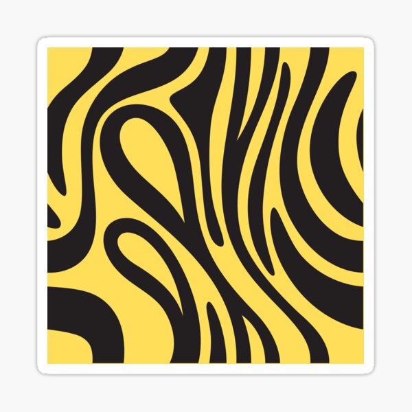 "Funky Black and Yellow Zebra" Sticker by sentinelstudio | Redbubble