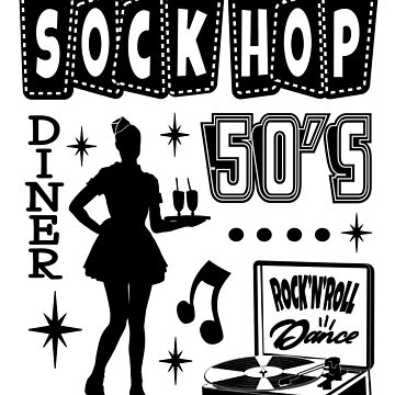 "1950s Sock Hop Party 50s Rockabilly Vintage Rock and Roll Music" Art ...
