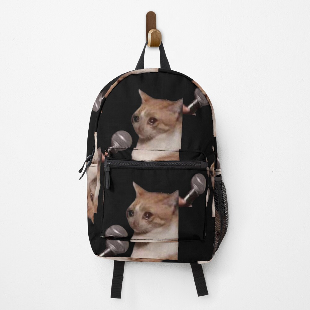 "Crying Cat Microphone Meme (Schwarz) - Crying Cat Meme Crying Cat ...