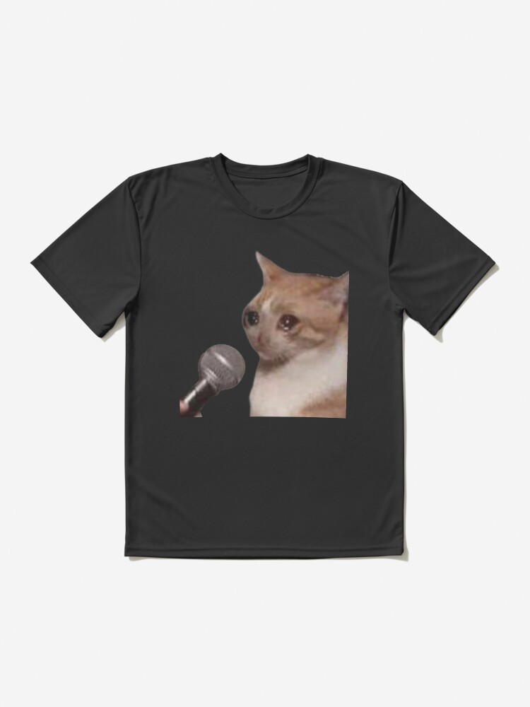"Crying Cat Microphone Meme (Black) - Crying Cat Meme Crying Cat ...