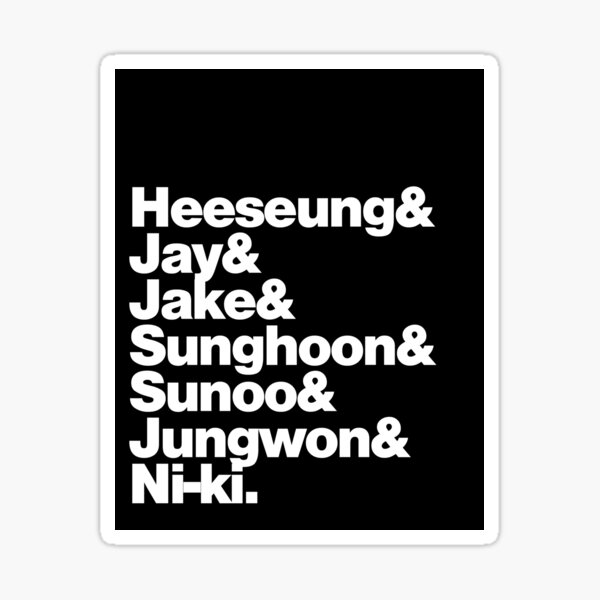 "ENHYPEN & members names" Sticker for Sale by lovely-day | Redbubble