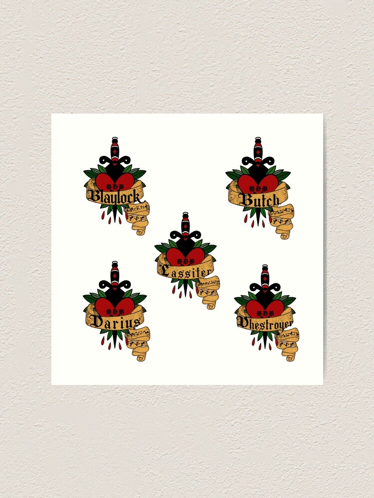 "Black dagger brotherhood bdb brothers sticker pack" Art Print by ...