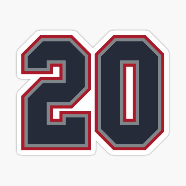 "20 Navy Grey Red Sports Number Twenty" Sticker for Sale by ...