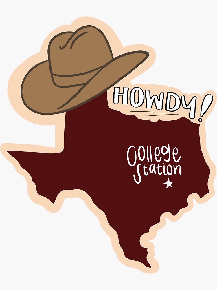 "College Station, Texas" Sticker for Sale by drewraus | Redbubble
