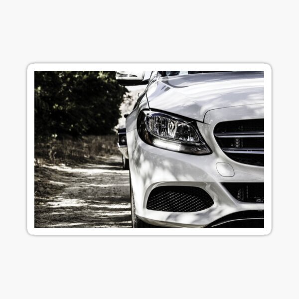 "Mercedes White Car" Sticker for Sale by keepchoice | Redbubble