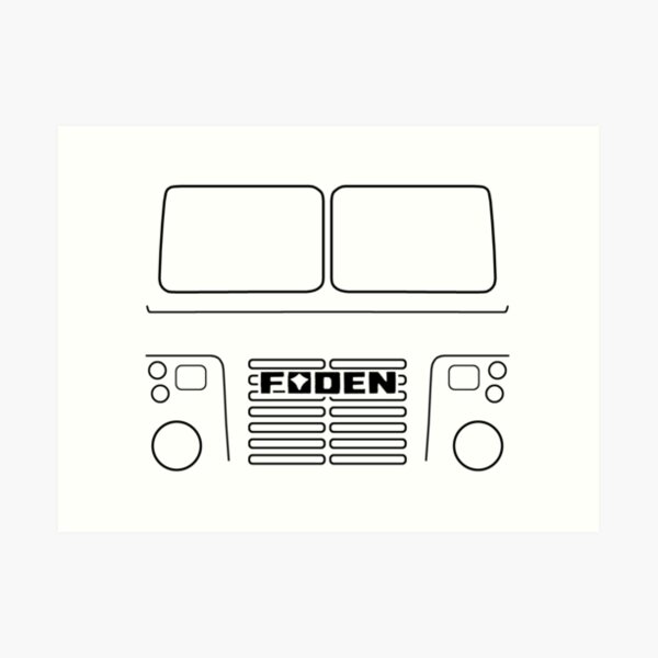 "Foden S83 classic 1970s lorry black outline graphic" Art Print by ...