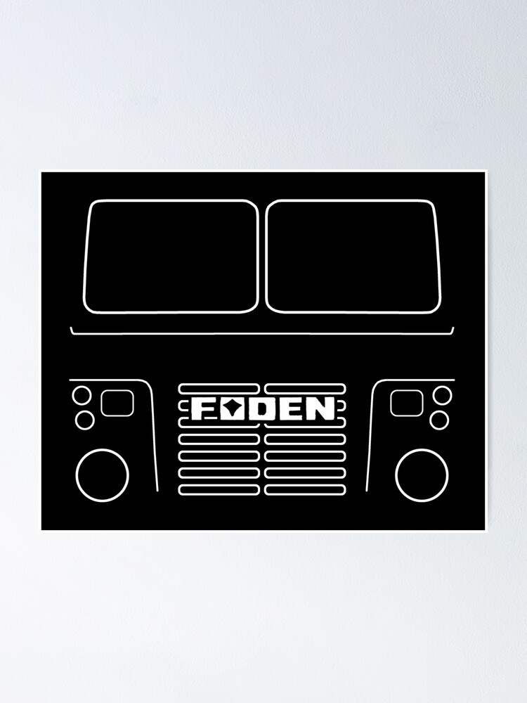 "Foden S83 classic 1970s lorry white outline graphic" Poster for Sale ...