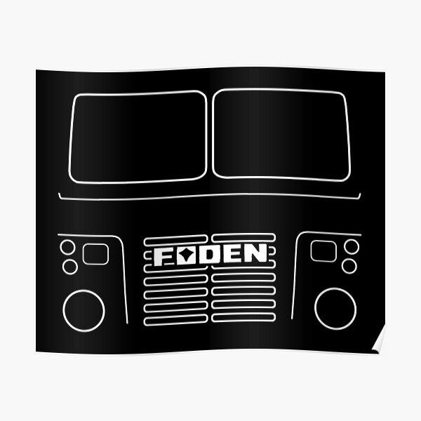"Foden S83 classic 1970s lorry white outline graphic" Poster for Sale ...