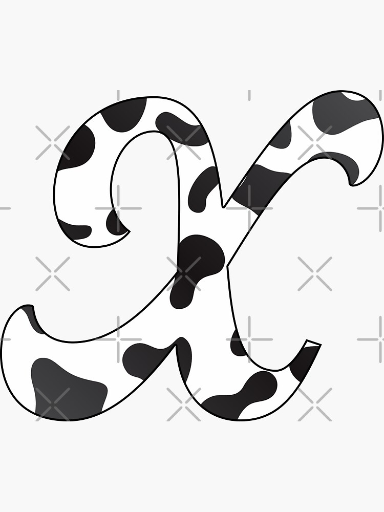 "Cow X Print alphabet Transparent Letter Sticker." Sticker for Sale by ...
