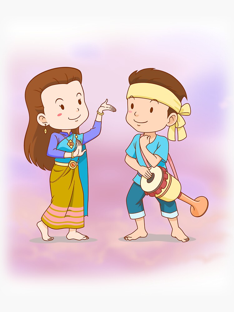 "Khmer New Year Dancing " Sticker for Sale by Menglim | Redbubble