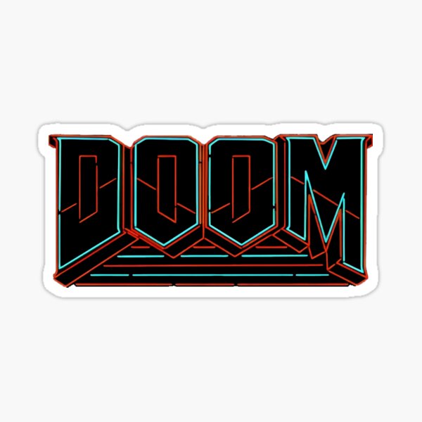 "DOOM Neon Retro" Sticker for Sale by niraj791999 | Redbubble