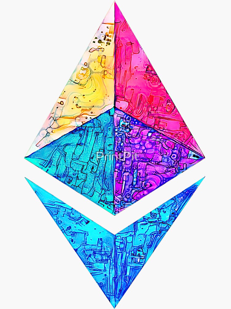 ""Pastel Crystal" ETH crypto, Etherium logo. " Sticker for Sale by ...